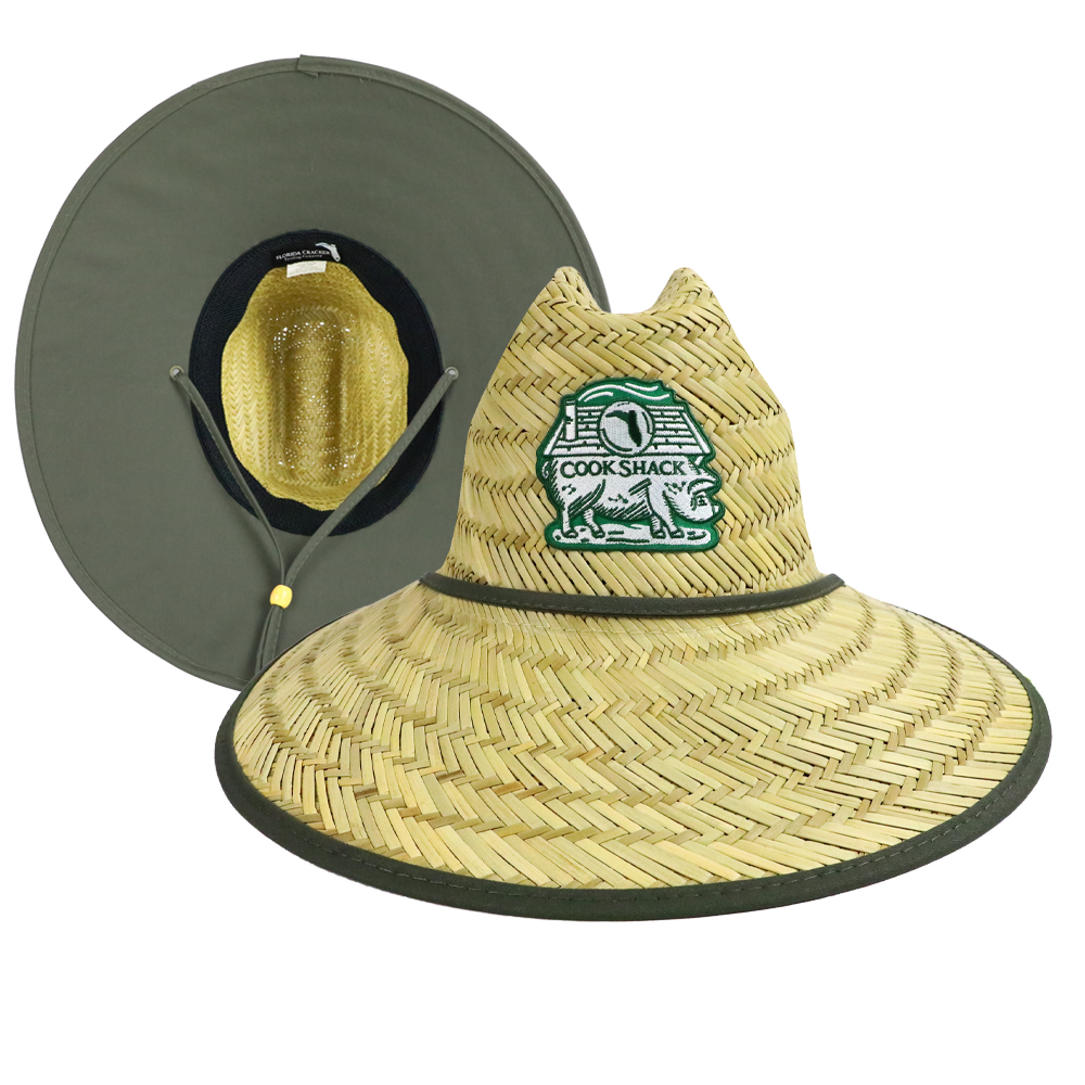 COOKSHACK STRAW HAT - OLIVE UNDERSIDE – Florida Cracker Style