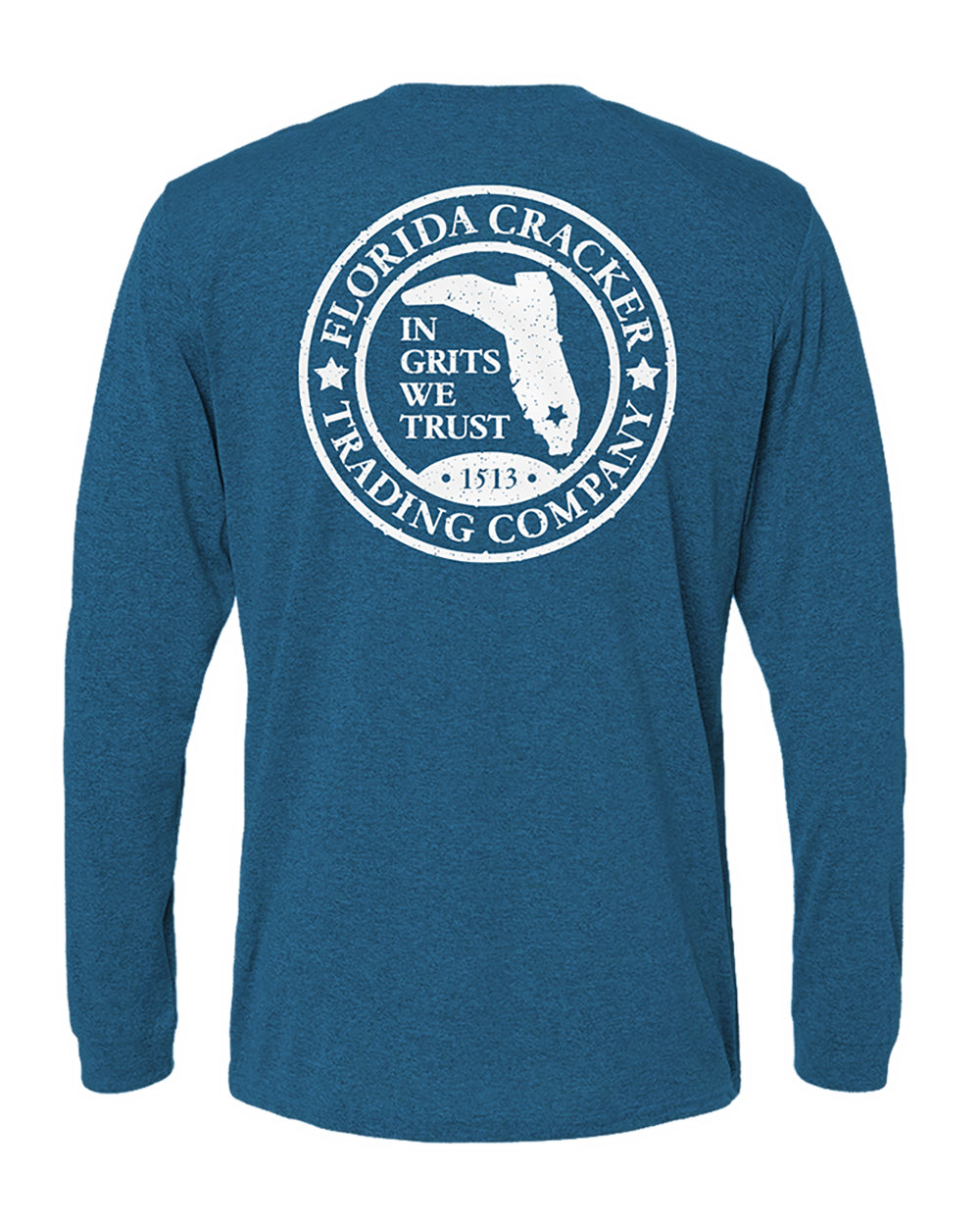 FC BADGE LONG SLEEVE SHIRT - HEATHER SLATE – Florida Cracker Style