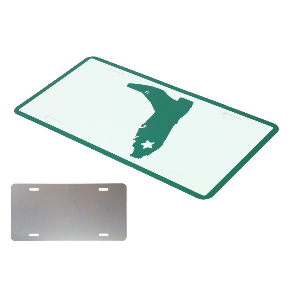 GREEN/WHITE FLAT LICENSE PLATE – Florida Cracker Style